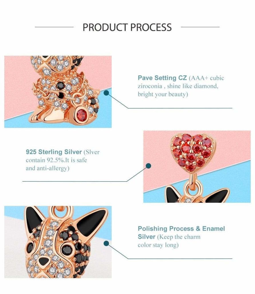 Golden Crystal Frenchie Bead - Frenchie World Shop